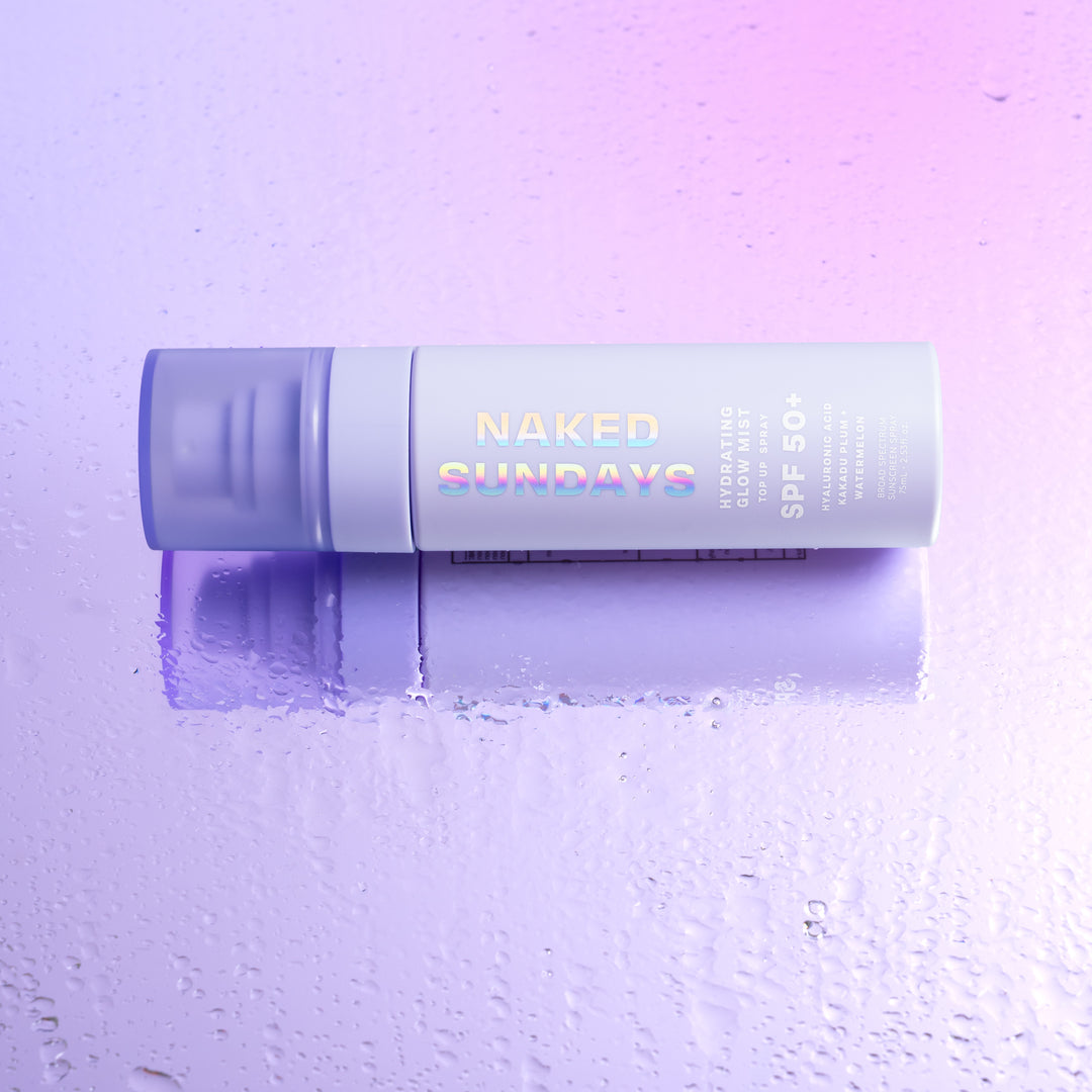 SPF50+ Glow Mist Top Up Spray | Face Sunscreen Spray – Naked Sundays AUS
